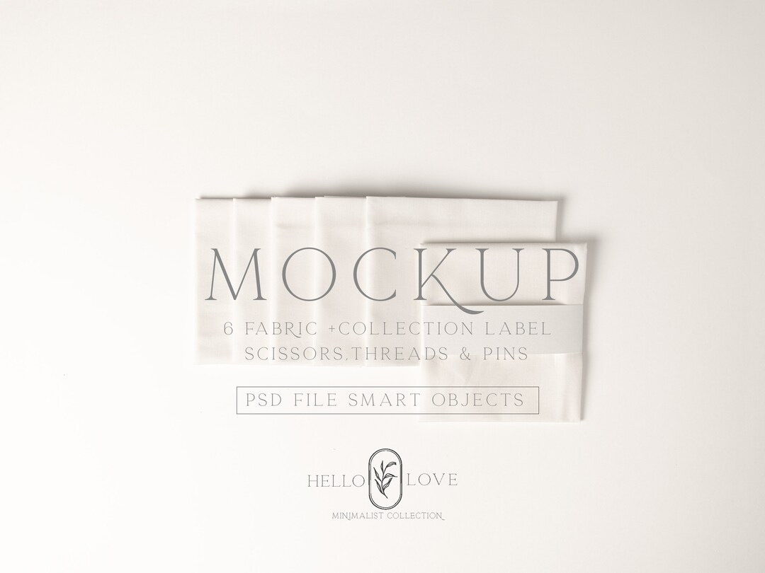 Fabric Mockup, Folded Stacked Fabric Swatches, Minimalistic Collection ...