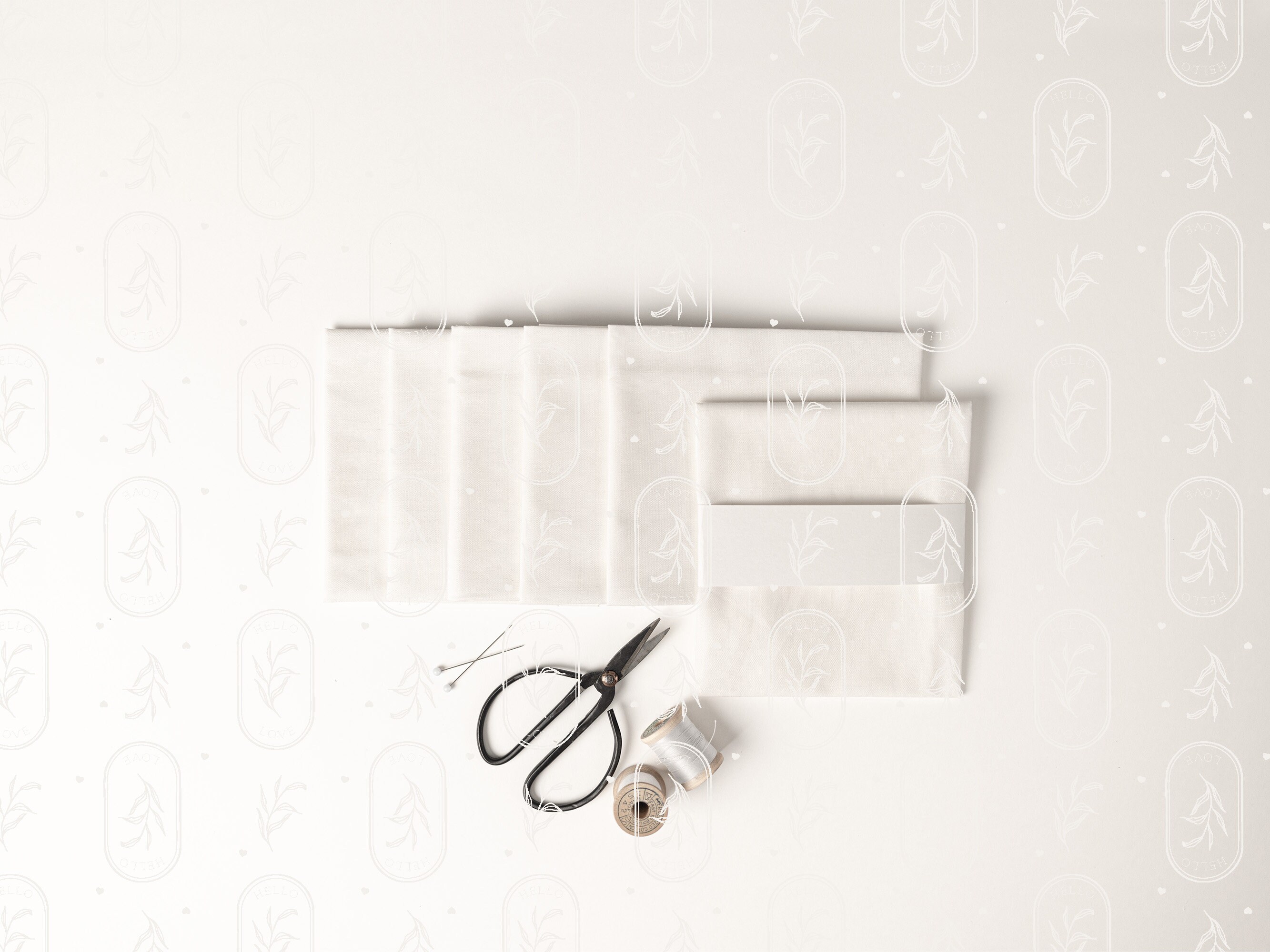 Fabric Mockup, Folded Stacked Fabric Swatches, Minimalistic Collection ...