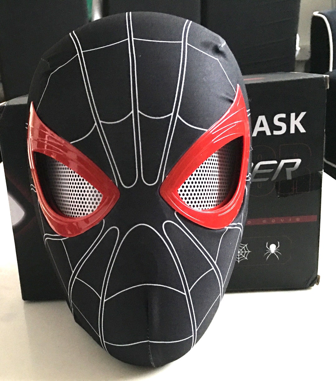 Miles Morales, Spiderman Blinking Eyes, Moving Eyes Mask, Spiderman ...