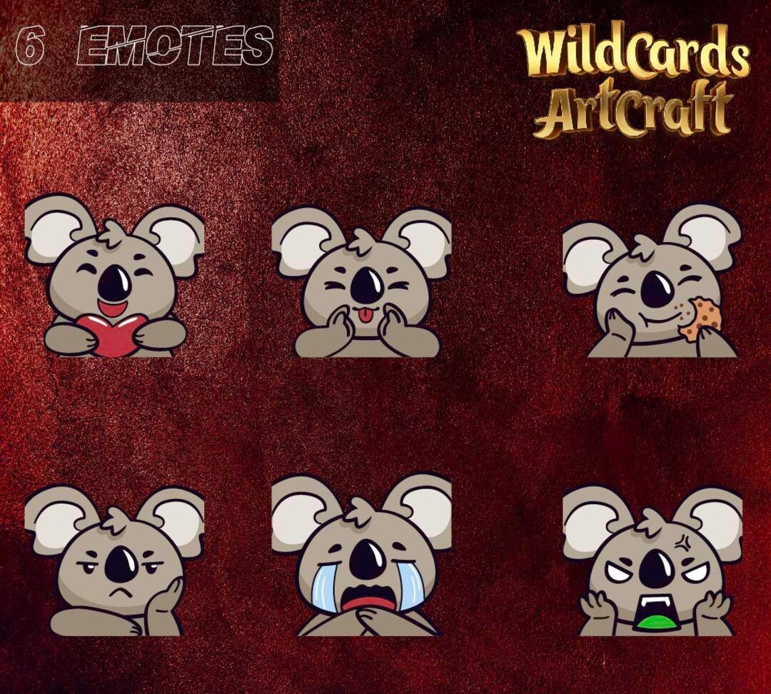 Twitch and Discord Emotes, Unique Cute Koala Emojis for Tweet, Youtube ...