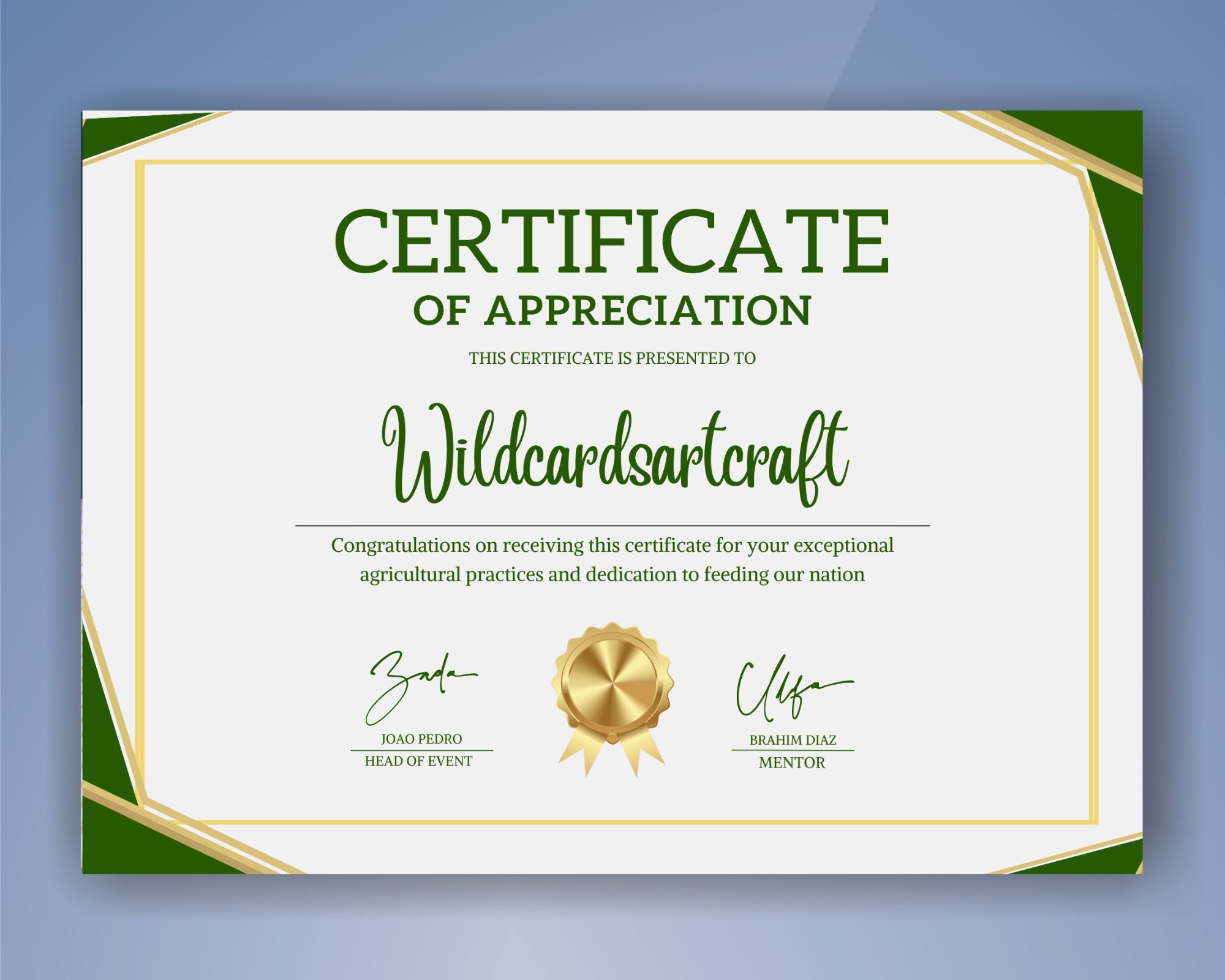 Grass Background Certificate of Appreciation|editable Certificate of ...