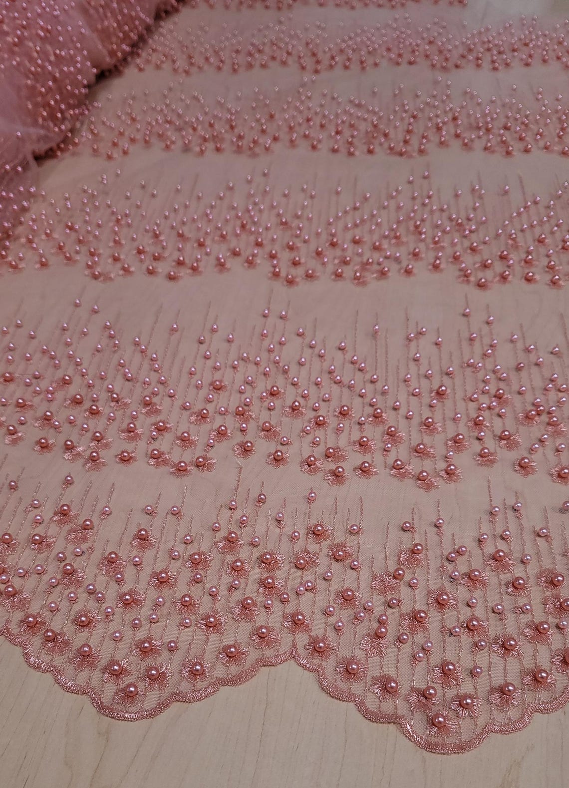 Pearl Beaded on Mesh - Etsy