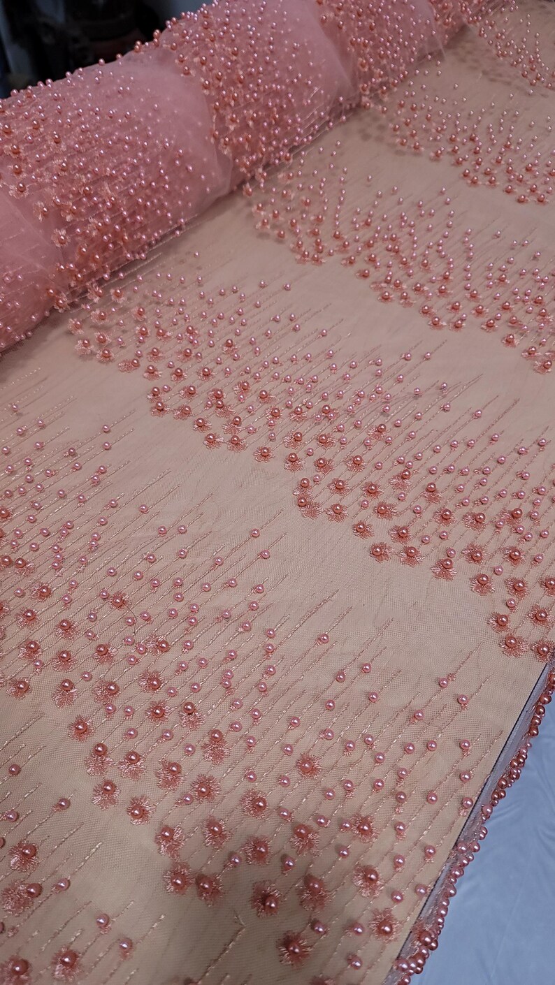 Pearl Beaded on Mesh - Etsy