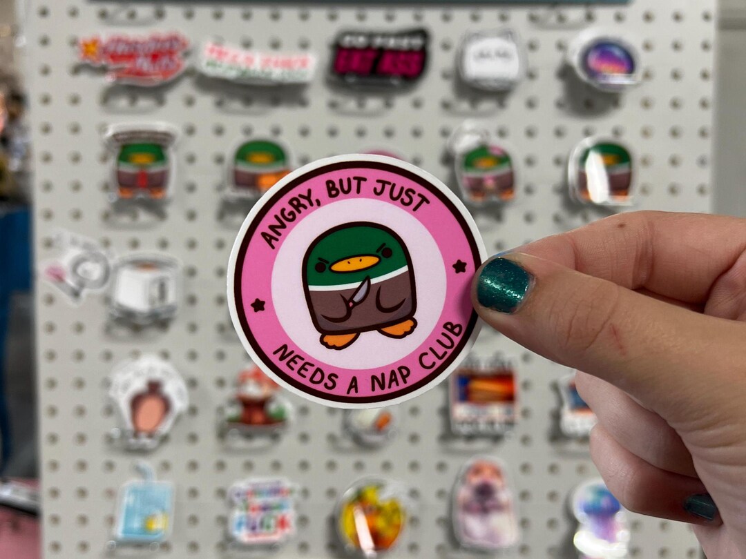 Nap Club Duck Sticker, Meme Sticker, Funny Sticker, Cute Duck Sticker ...