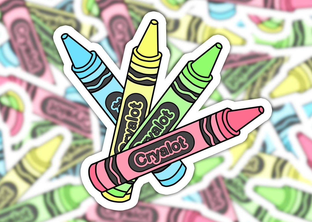 Cryalot Crayon Waterproof Sticker Meme Sticker, Depressed Sticker ...