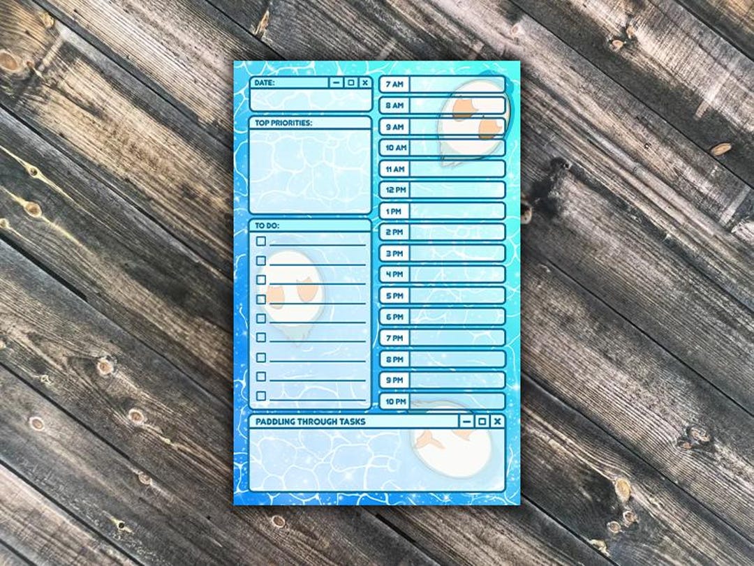 Paddling Duck Daily Planner Notepad | Snarky Cute Kawaii Aesthetic Stationery Duck Note Pad - Etsy