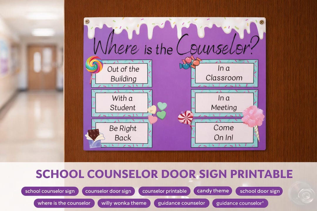 School Counselor Door Sign Printable | Where is the Counselor Sign ...