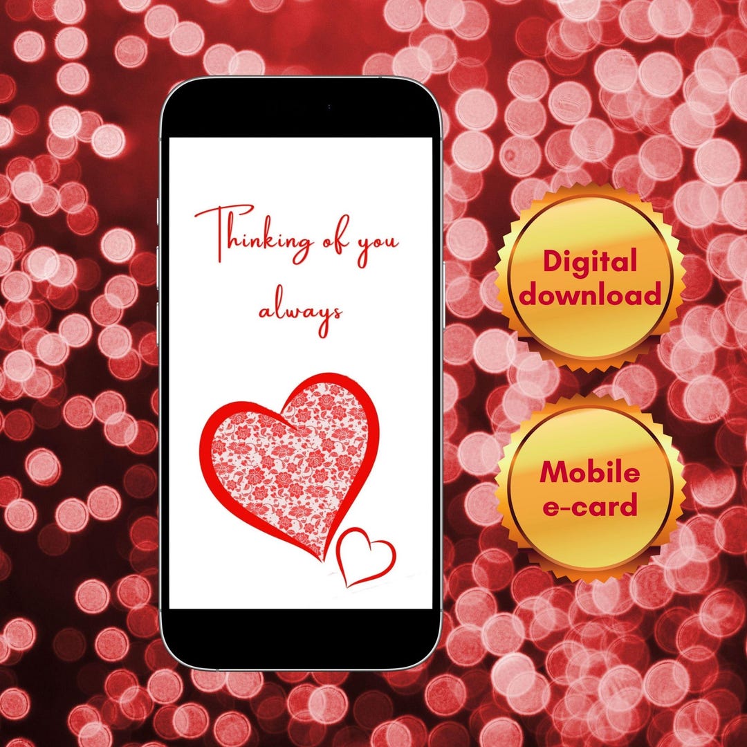 Digital Romantic Valentines Card Mobile E-card for Lovers Electronic ...
