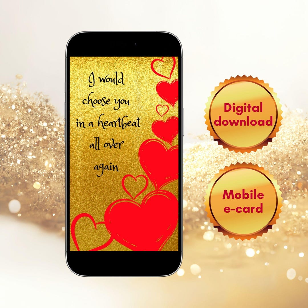 Digital Romantic Card Mobile E-card for Lovers Electronic Love Message ...