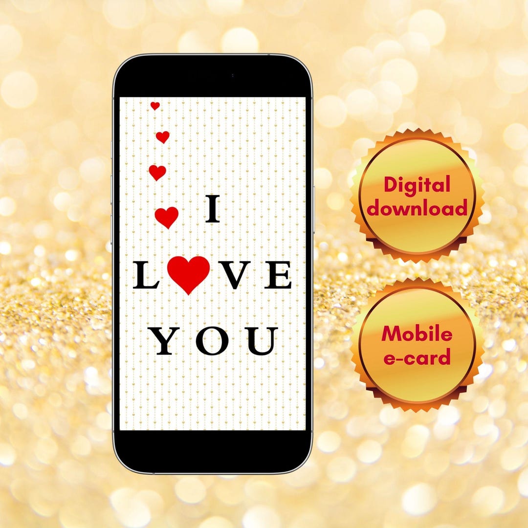 Digital Romantic Valentines Card Mobile E-card for Lovers Electronic ...