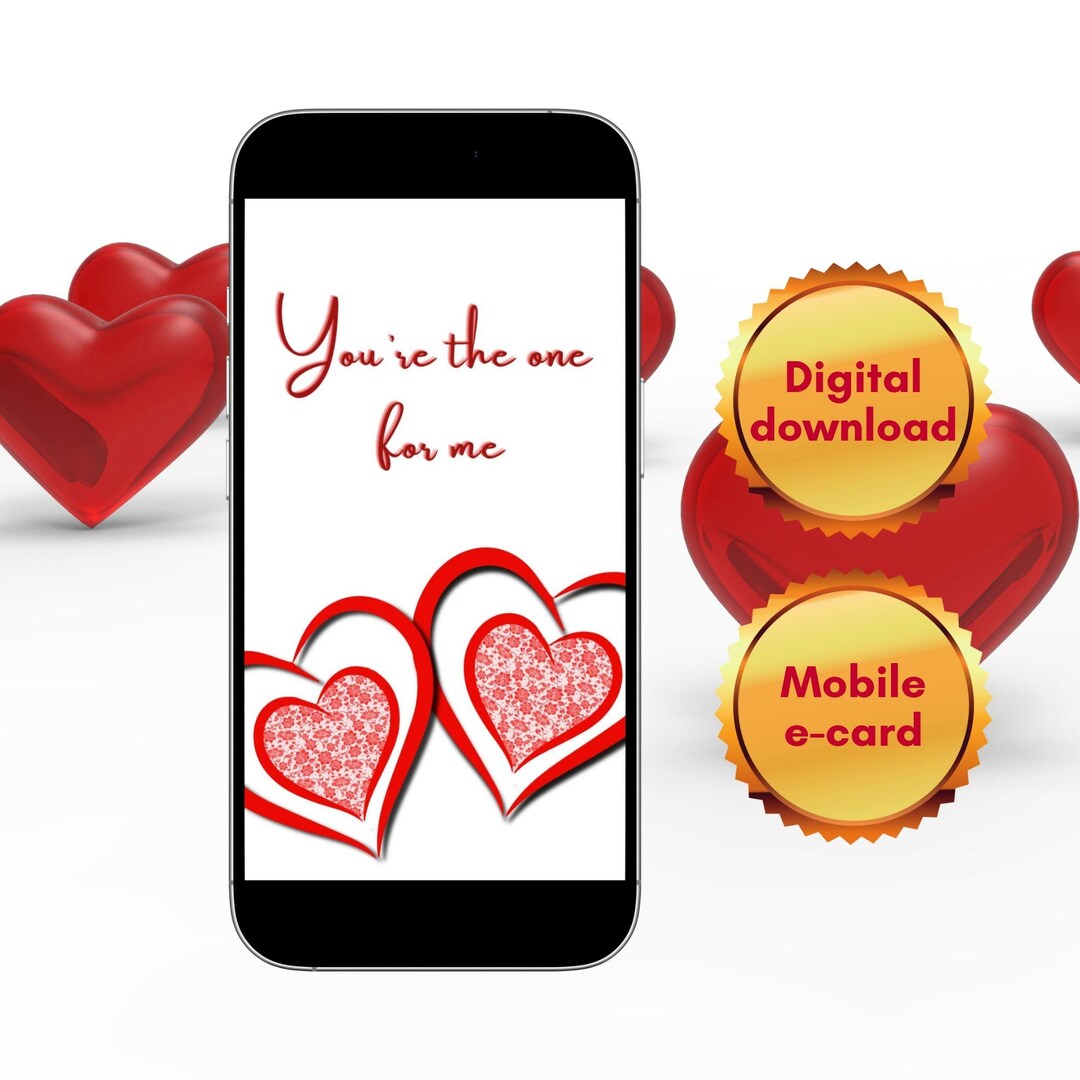 Digital Romantic Valentines Card Mobile E-card for Lovers Electronic ...