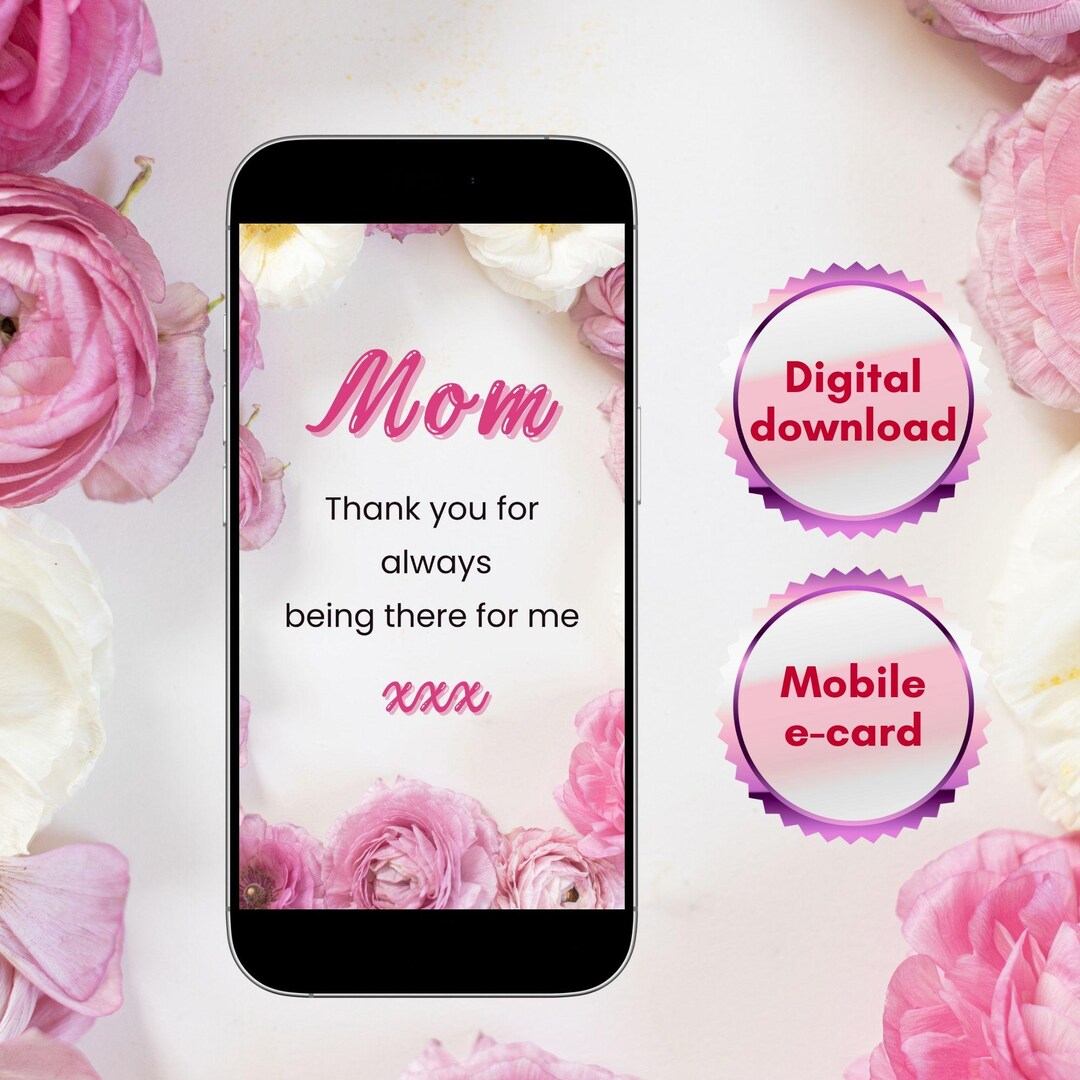 Digital Mother's Day Card Mobile Ecard for Mom US and Mum UK Electronic ...