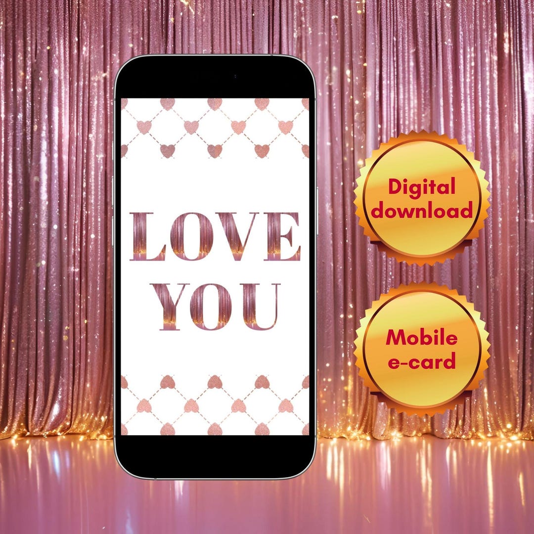 Digital Romantic Card Mobile E-card for Lovers Electronic Love Message ...