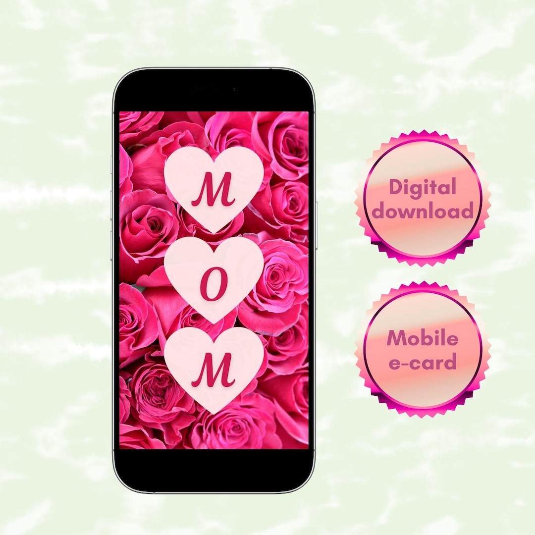 Digital Mother's Day Card Mobile Ecard for Mum US or Mum UK Electronic ...