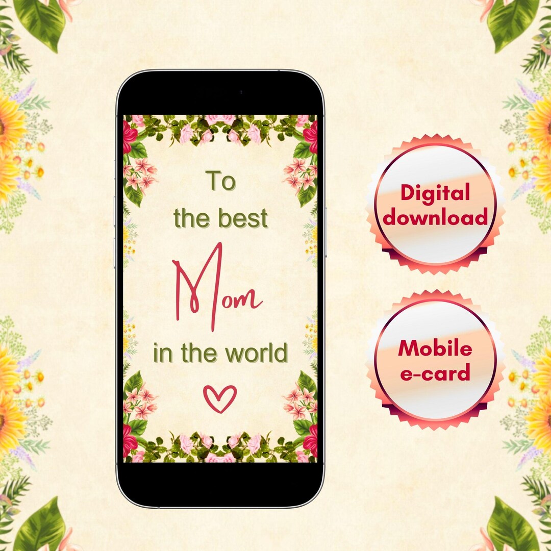 Digital Mother's Day Card Mobile Ecard for Mom US or Mum UK Electronic ...