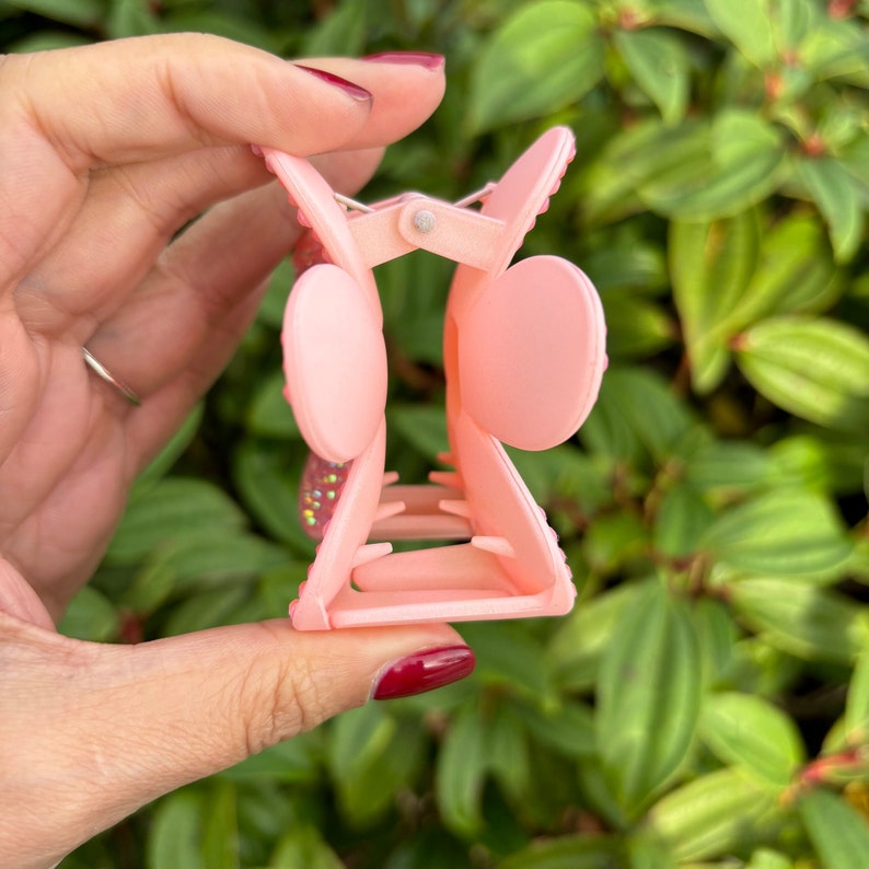 Pink Rhinestone Bedazzled Flower Hair Claw Clip - Etsy