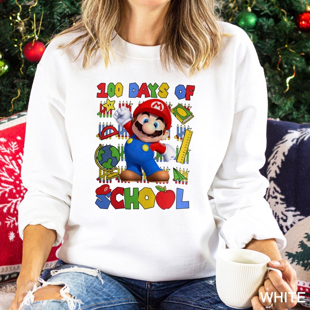 Mario 100 Days of School Shirt,super Mario Back to School Shirt, Super ...