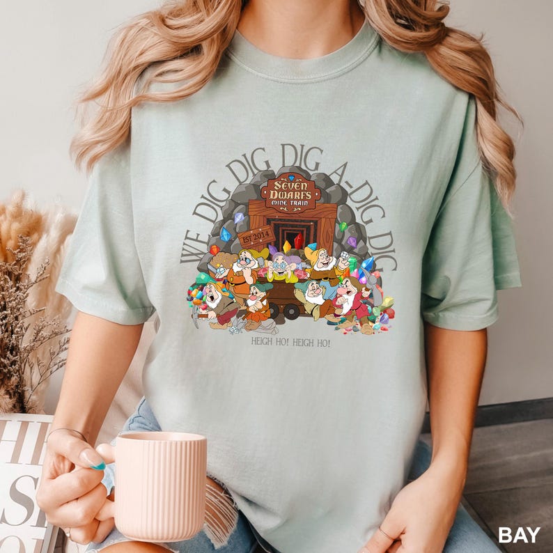 Princess Snow White Seven Dwarfs Shirt, Seven Dwarfs Mining Shirt ...