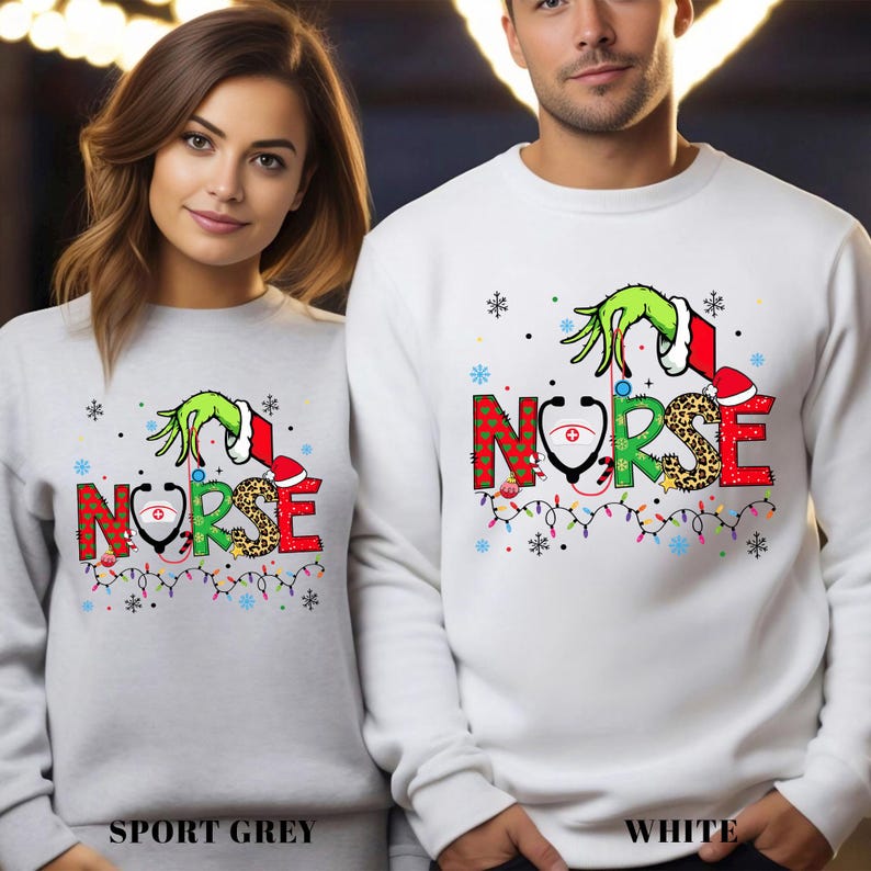 Grinch Nurse Sweatshirt, Christmas Nurse Hoodie, Nurse Grinch Claus ...