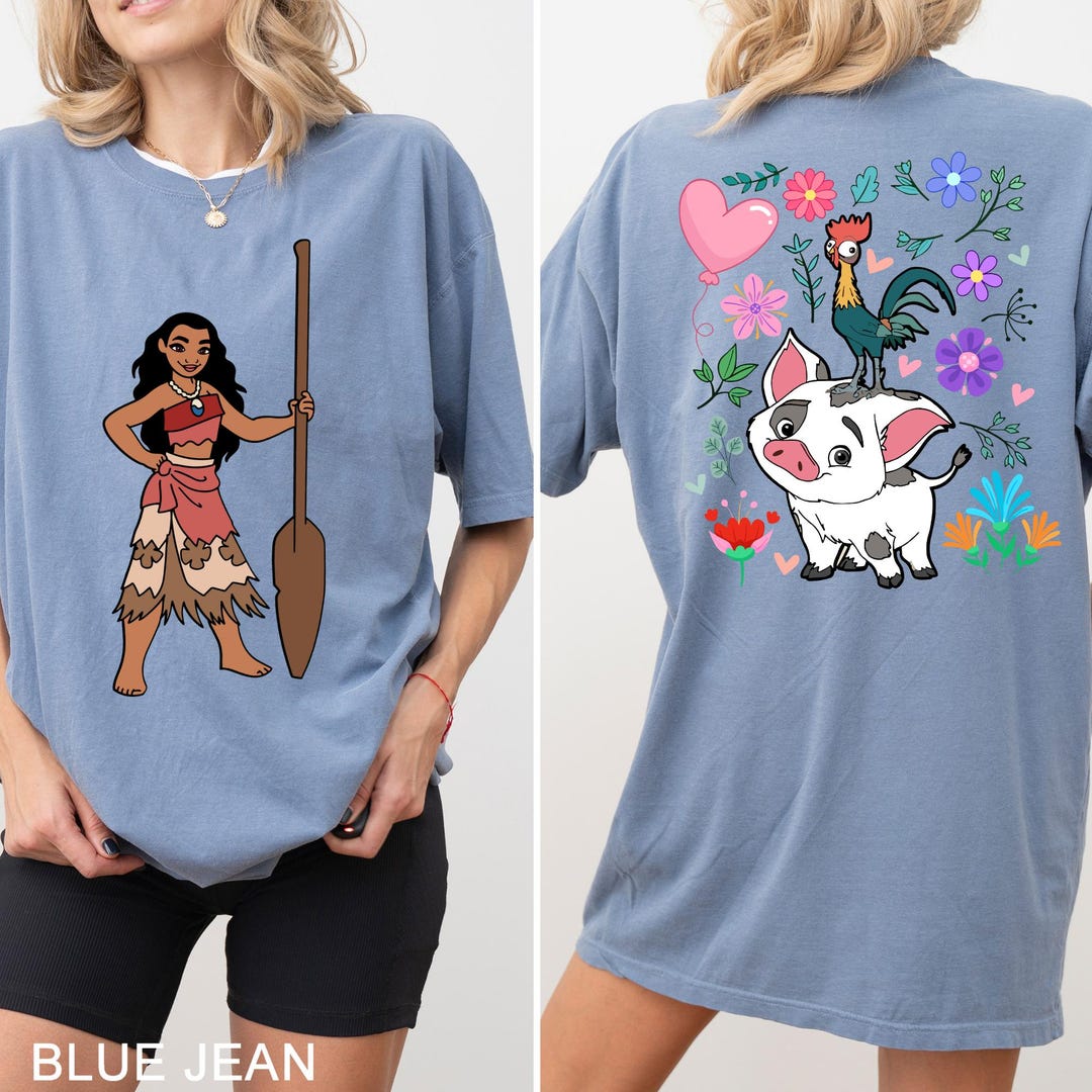 Moana Shirt, Moana Pua Hei Hei Floral Shirt, Comfort Colors Shirt ...