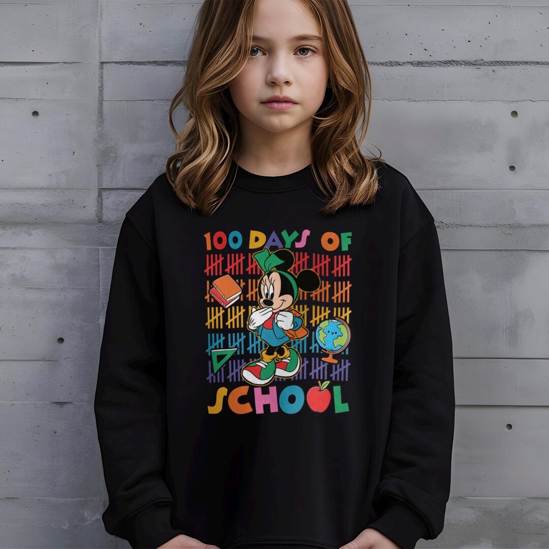 Minnie Mouse Shirt, Minnie Mouse First 100 Days of School, Mickey Mouse ...