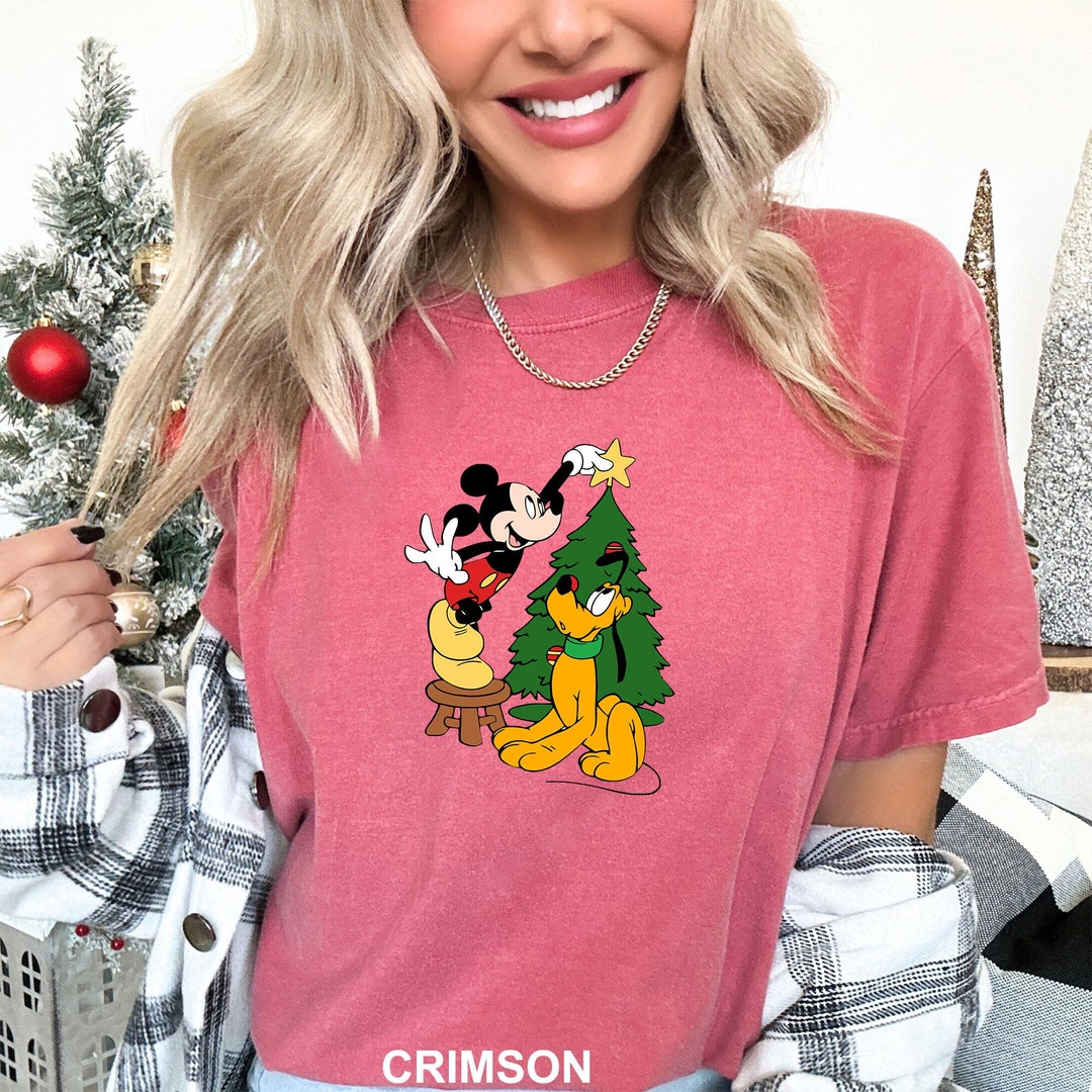 Mickey Mouse and Pluto Christmas Tree Shirtchristmas Disney - Etsy