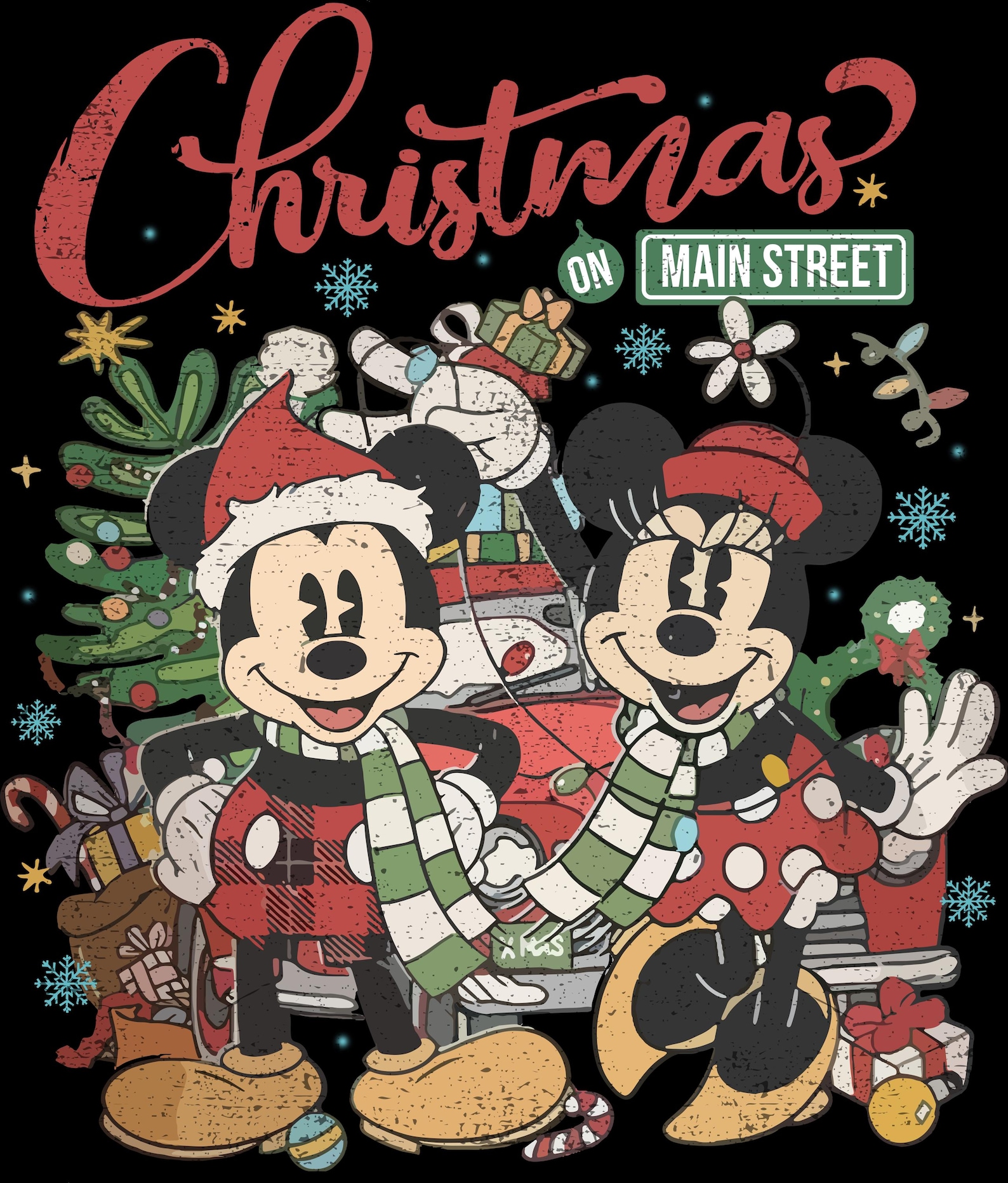Mickey Mouse navideño en la calle principal png, Disney Mickey Mouse ...