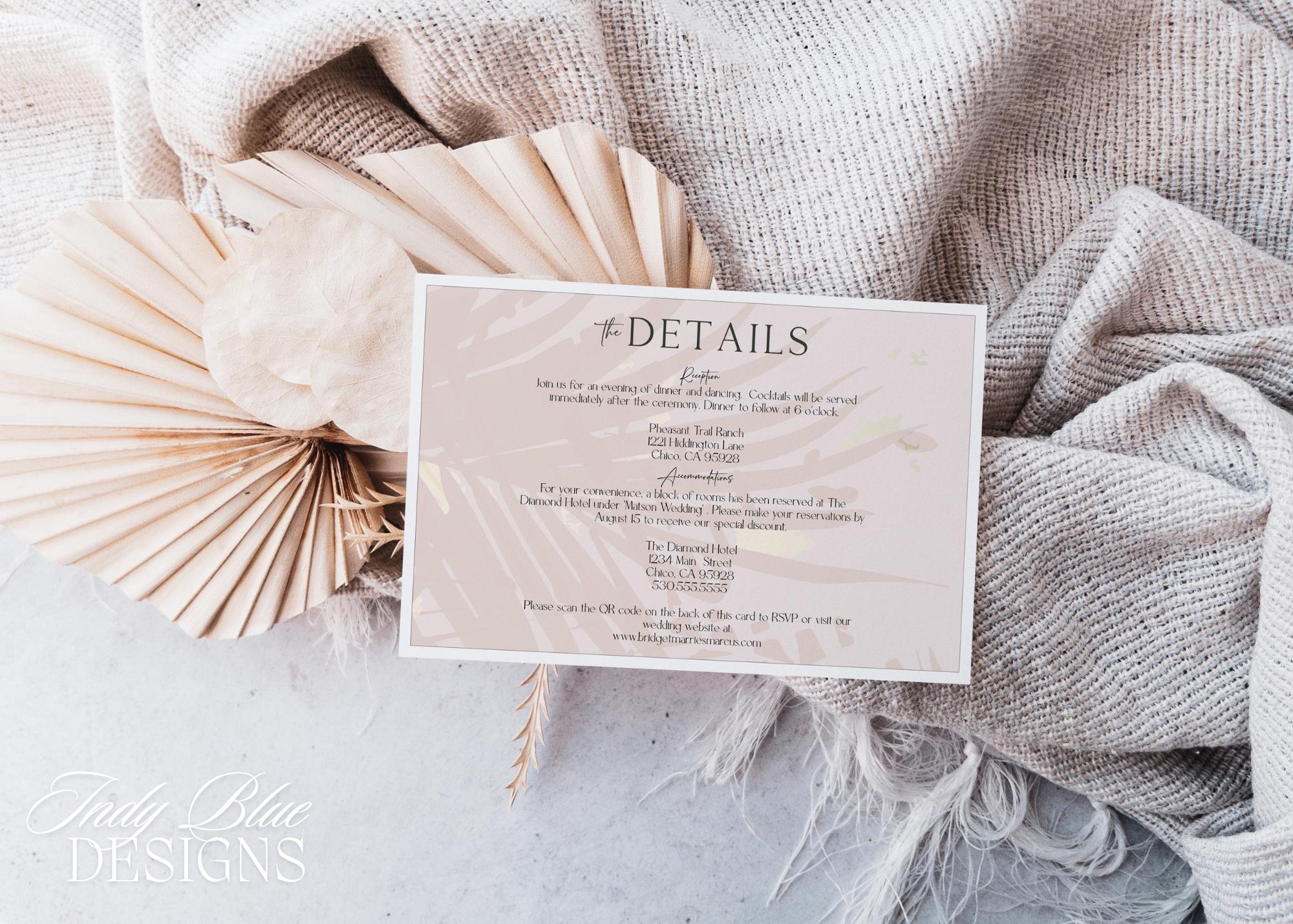 Elegant Wedding Invitation Template Set DIY Pink Floral Engagement ...
