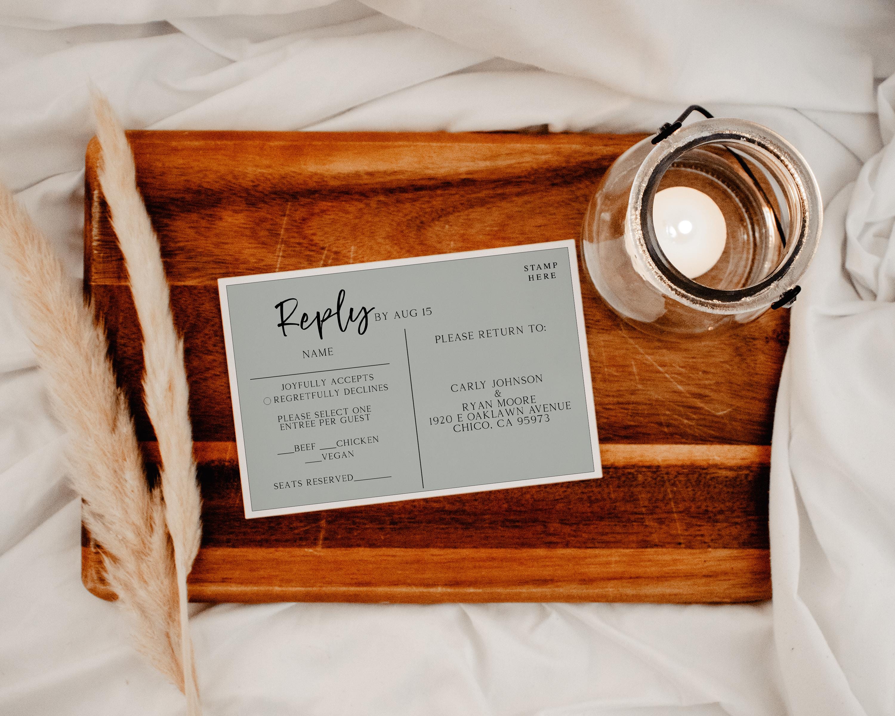 Unique Autumn Wedding Invitation Template Suite Classic Fall Trees ...