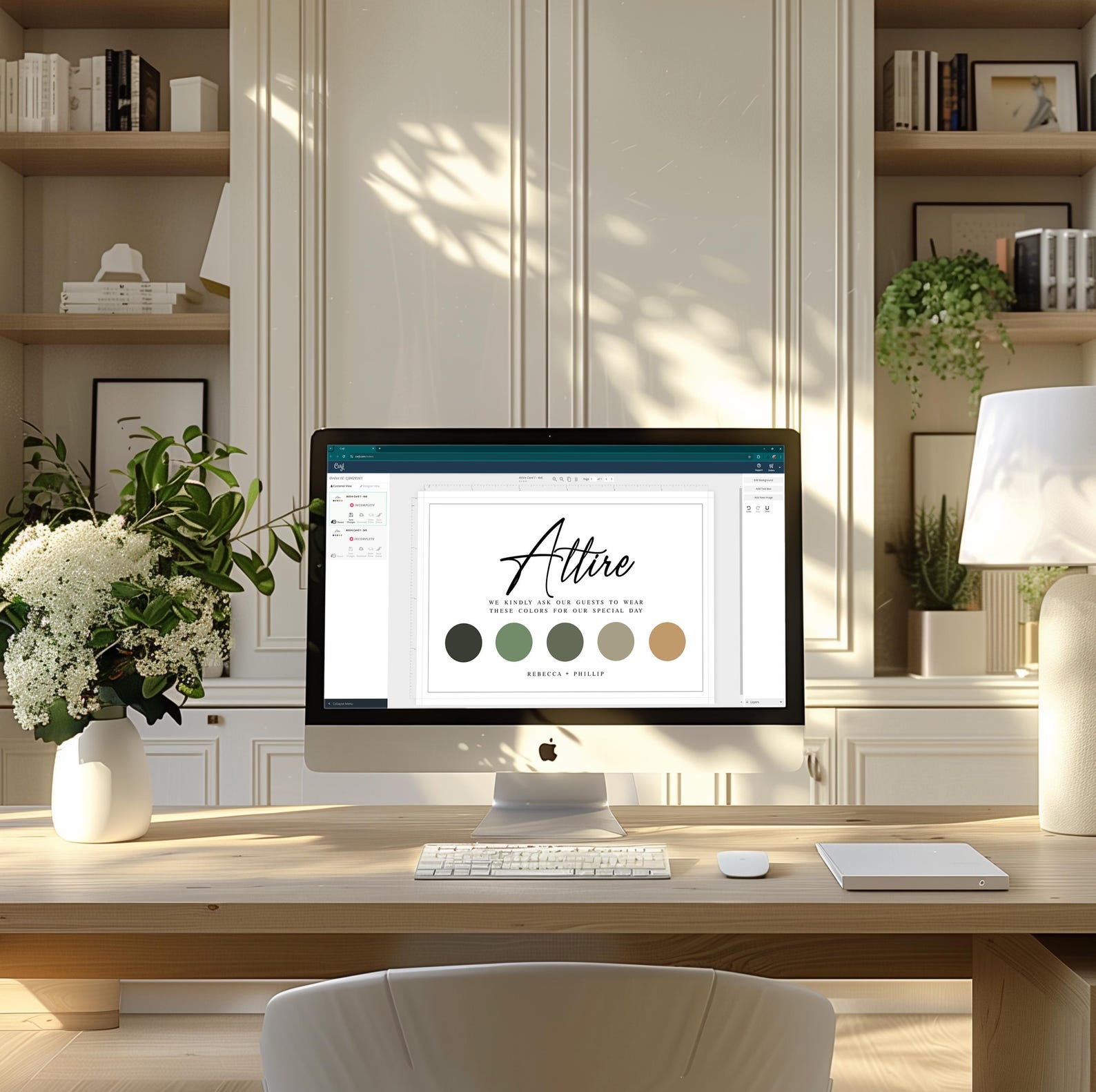 Modern Wedding Color Palette Card Custom Dress Code Card Template DIY ...