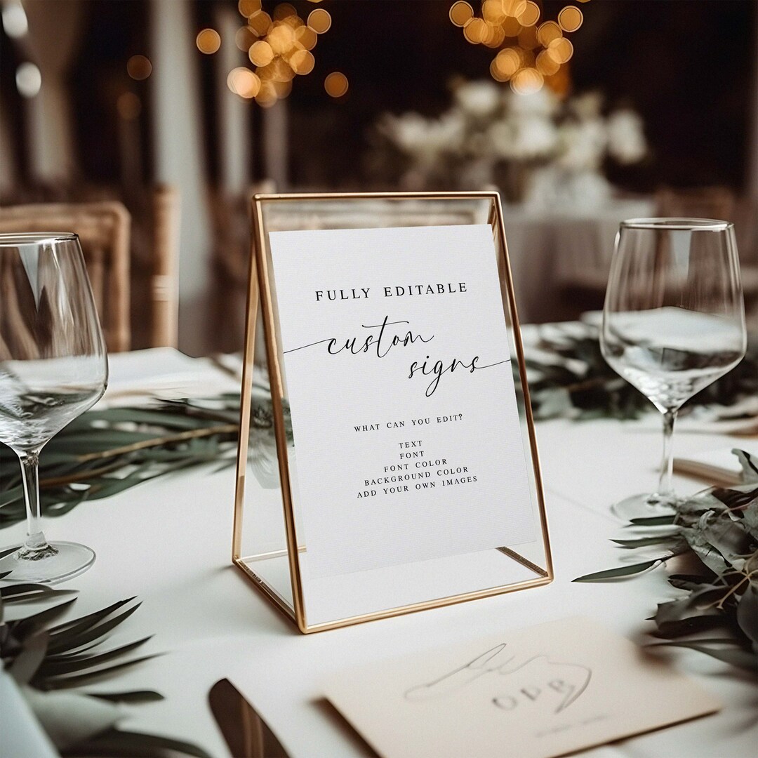 Custom Sign Template. Modern. Minimalist Sign. Modern Wedding Sign. - Etsy