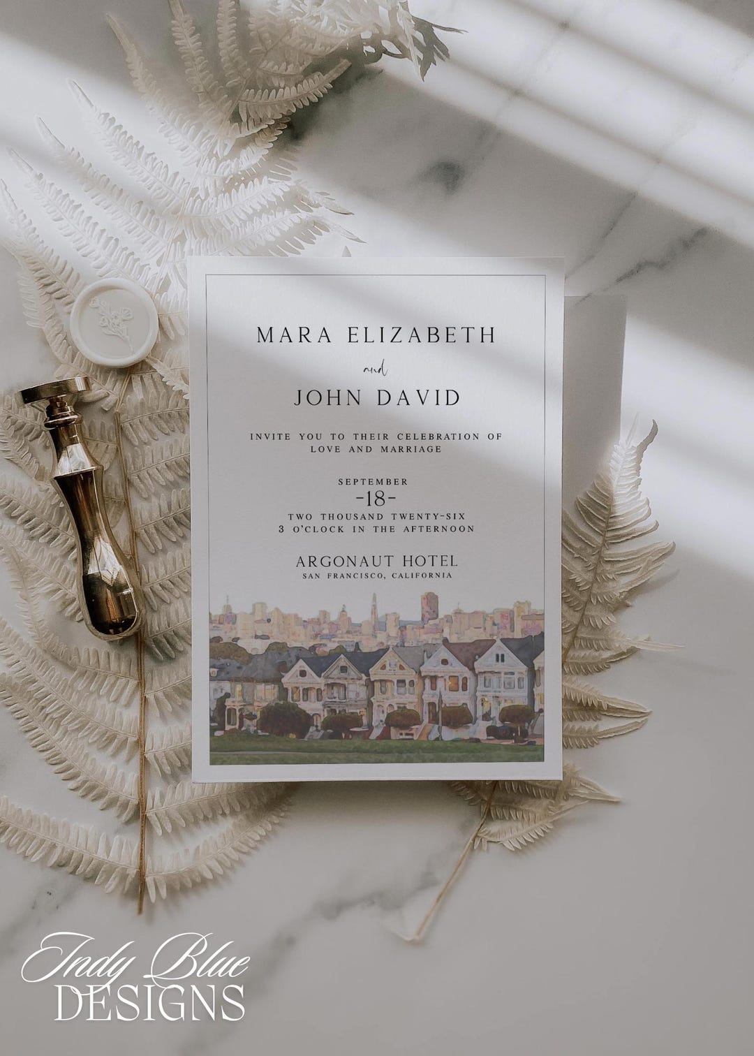 San Francisco Modern Wedding Invitation Template Personalized Modern ...