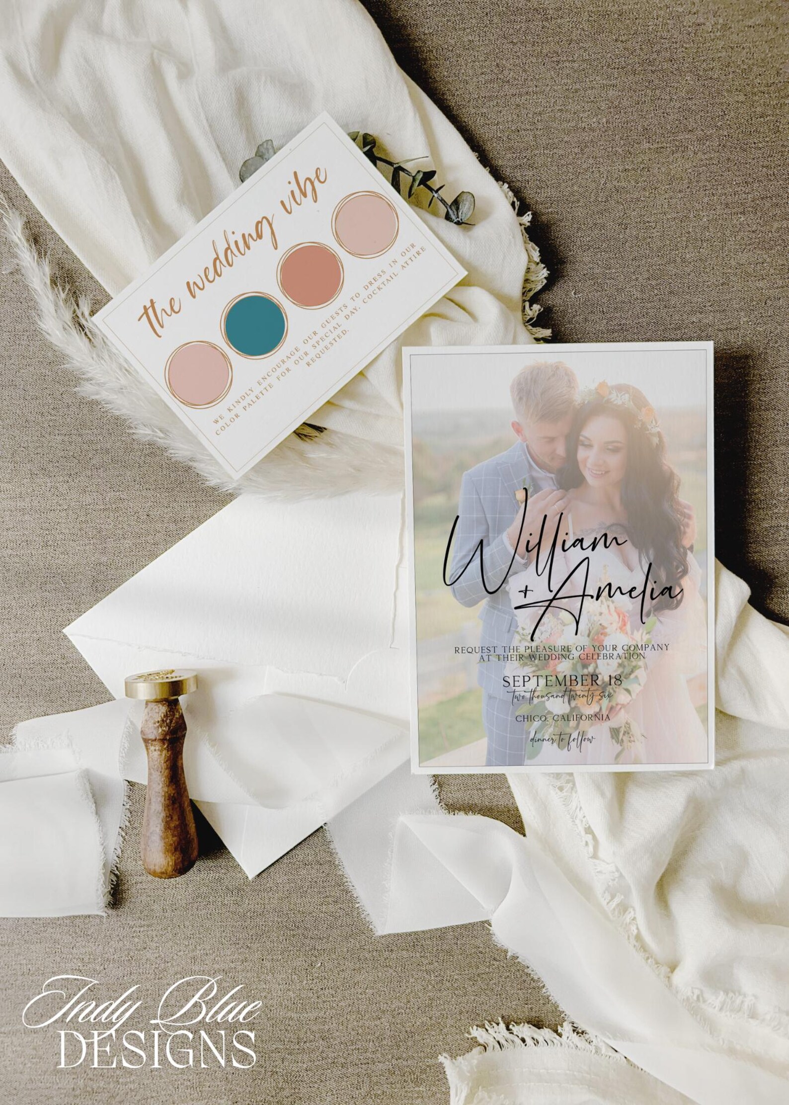 Modern Wedding Color Palette Card Custom Dress Code Card Template DIY ...