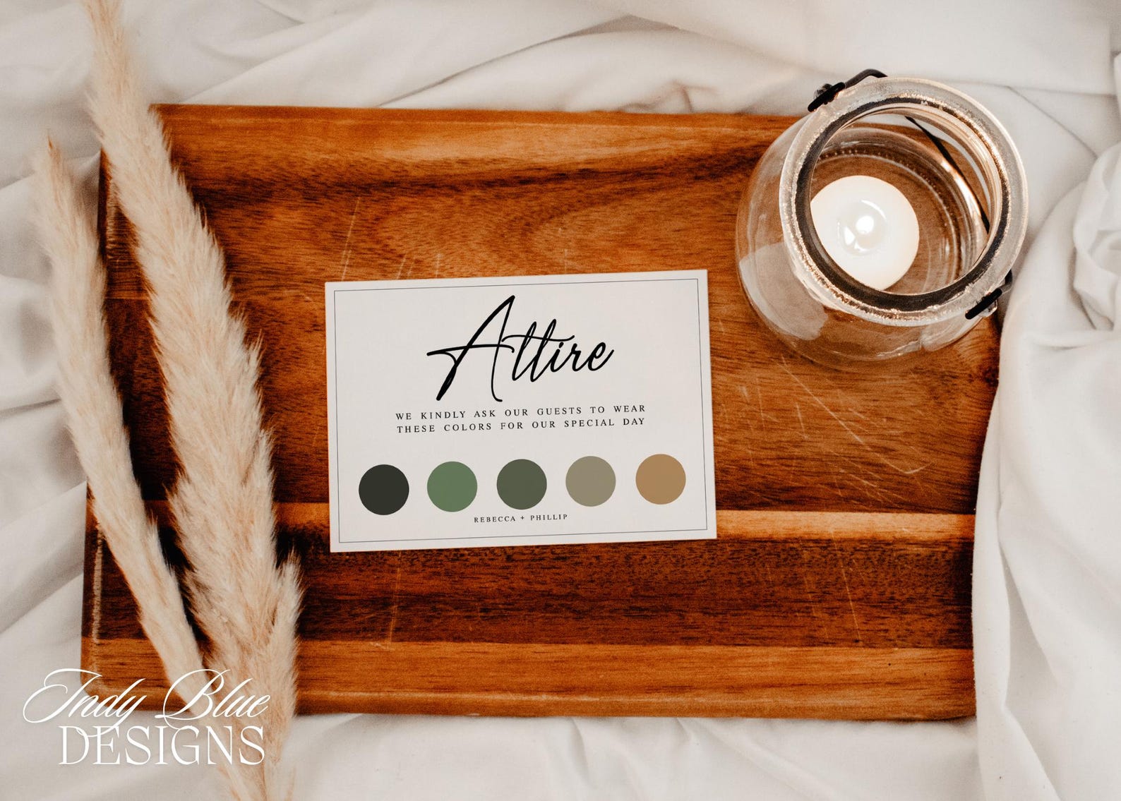 Modern Wedding Color Palette Card Custom Dress Code Card Template DIY ...