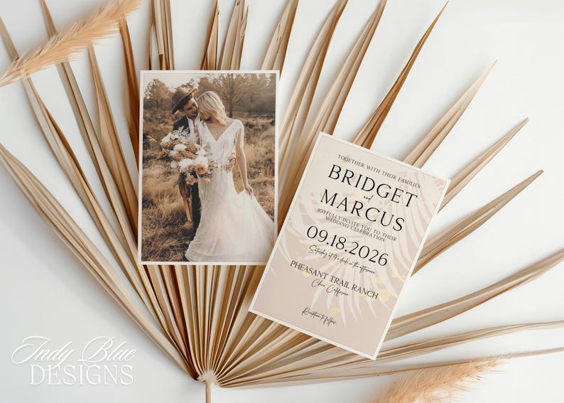 Elegant Wedding Invitation Template Set DIY Pink Floral Engagement ...