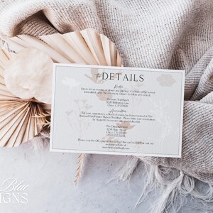 Unique Neutral Floral Wedding Invitation Template Suite Classic ...