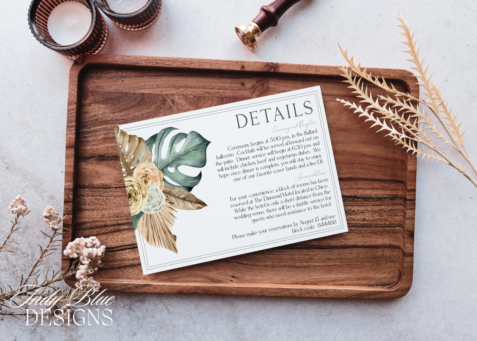 Rustic Boho Floral Wedding Invitation Suite Printable Template Digital ...