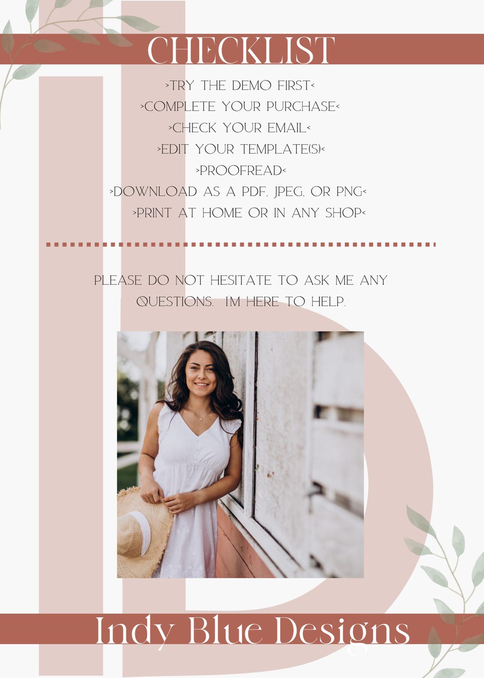 Modern Wedding Color Palette Card Custom Dress Code Card Template DIY ...
