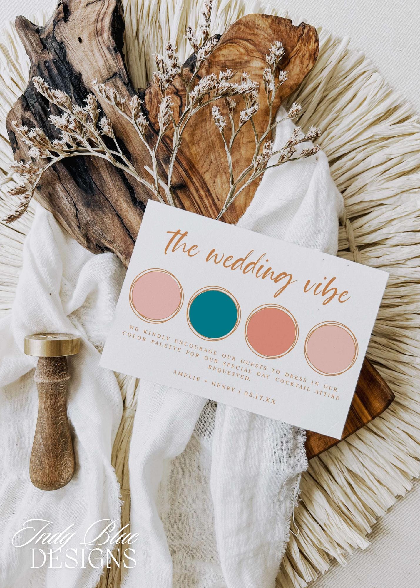 Modern Wedding Color Palette Card Custom Dress Code Card Template DIY ...