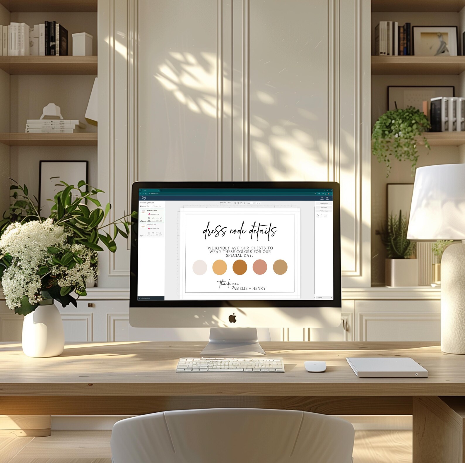 Modern Wedding Color Palette Card Custom Dress Code Card Template DIY ...