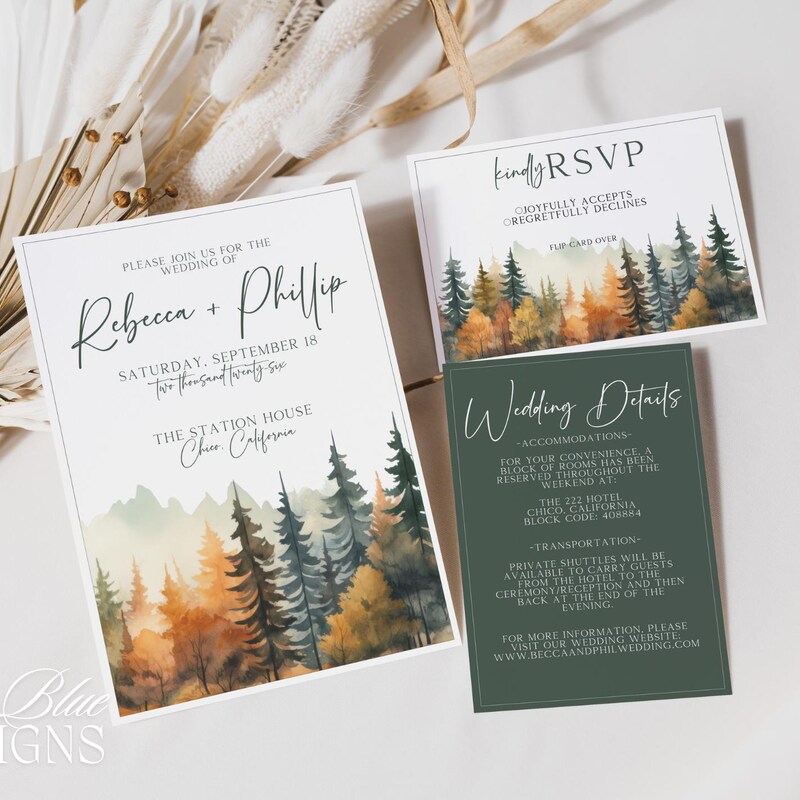 Fall Wedding Invitations - Etsy