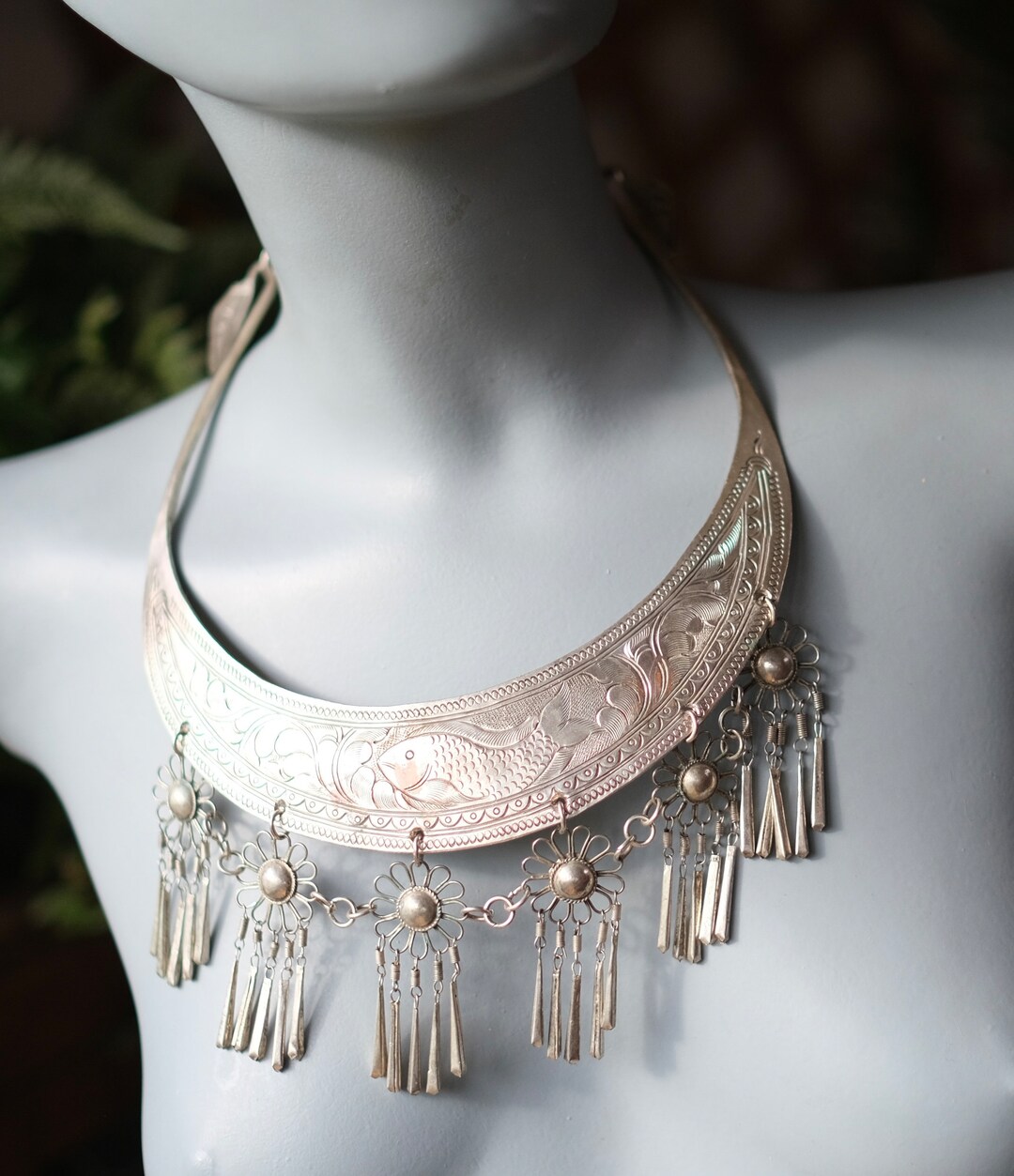 Hmong Miao Vintage Tribal Ceremonial Collar Necklace Fish - Etsy UK