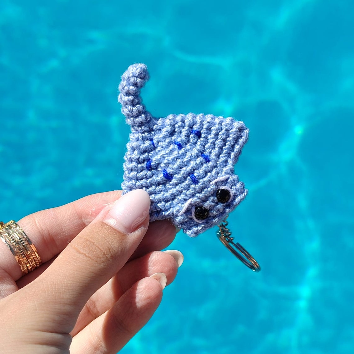 Adorable Handmade Stingray Crochet Keychain - Etsy