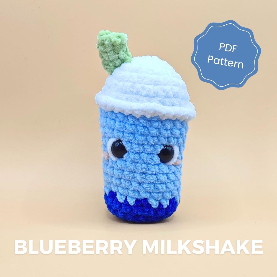 Blueberry Milkshake Crochet Pattern - Amigurumi Plushie PDF - Cute ...