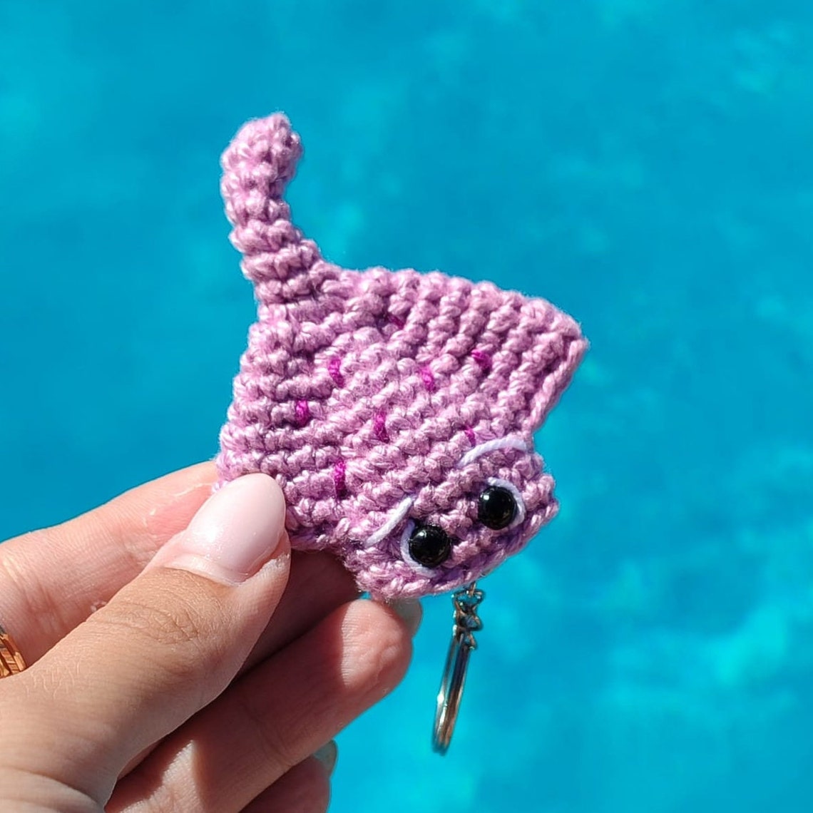 Adorable Handmade Stingray Crochet Keychain - Etsy