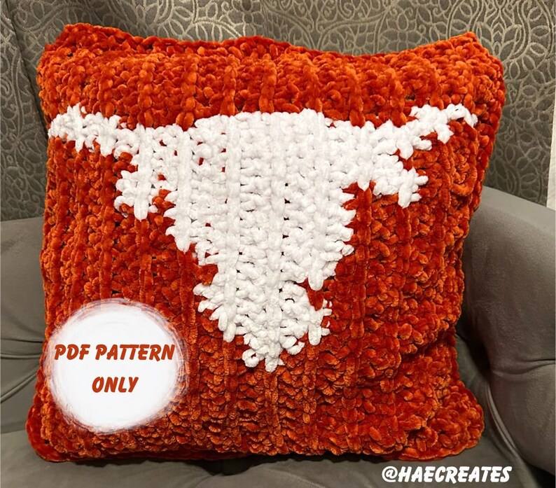 Longhorn Pillow Crochet Pattern | PDF Download Only - Etsy