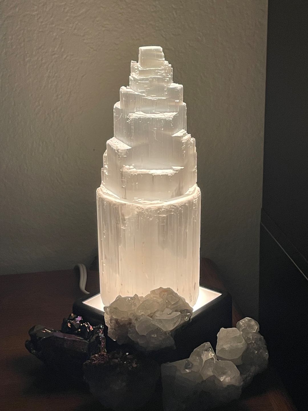 LED Selenite Desk Reading Lamp Healing Charging and Cleansing ...