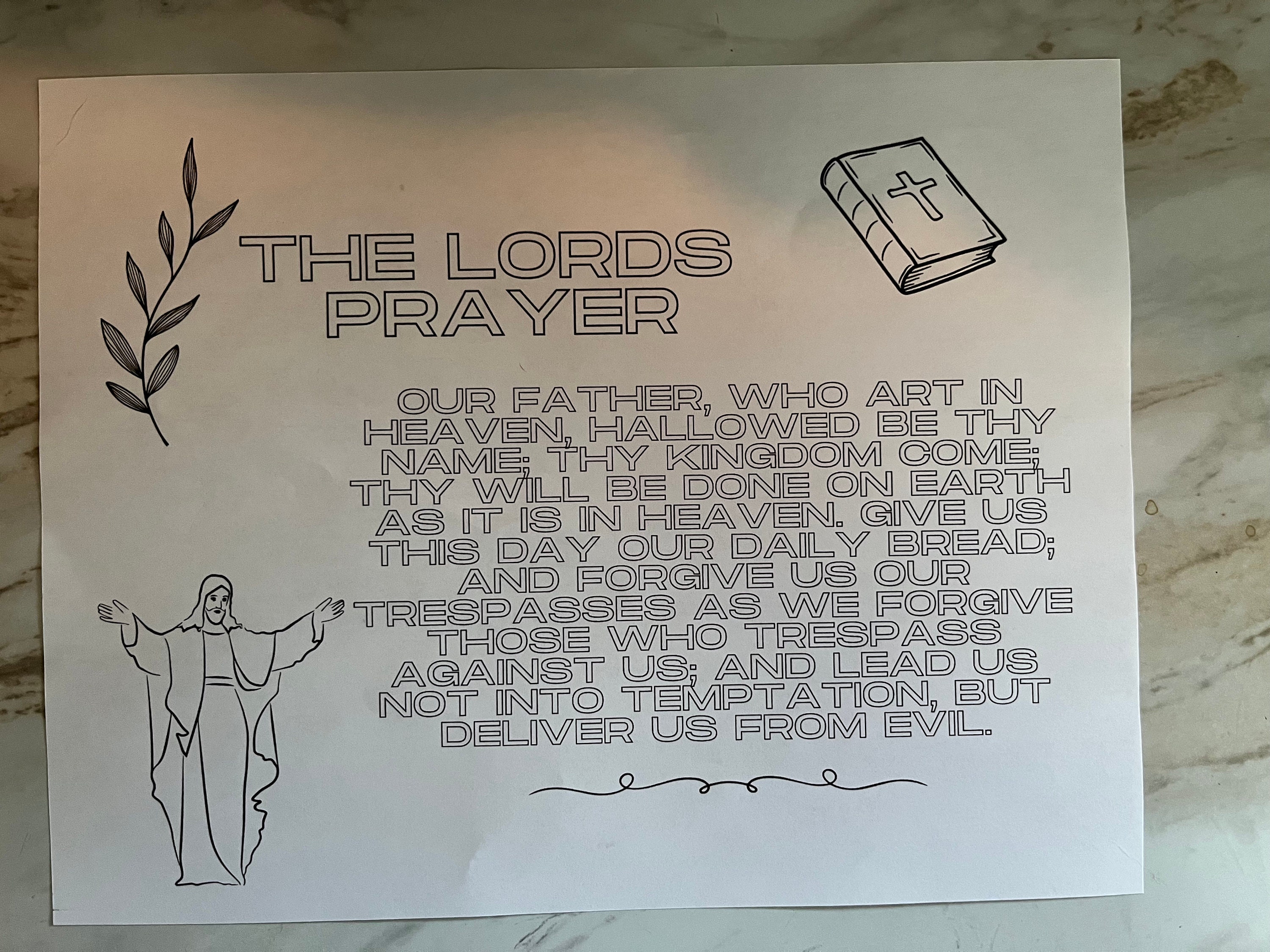 Our Father Coloring Page - Etsy