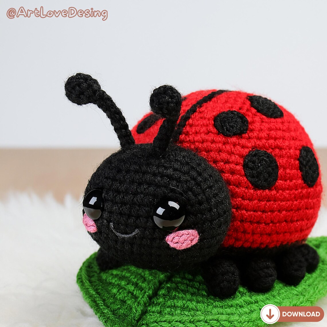 Ladybug Amigurumi Crochet Pattern PDF, Cute Bug Plush Toy Tutorial ...
