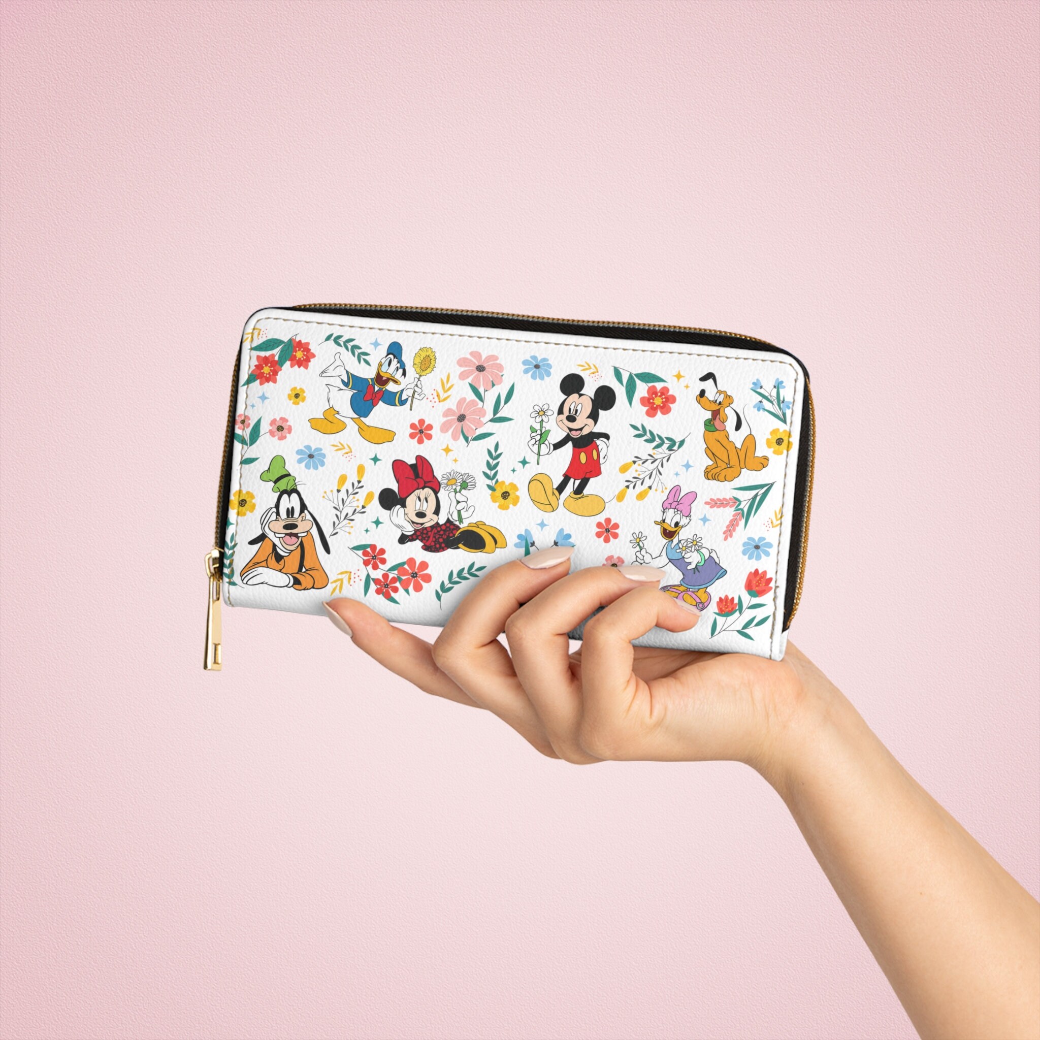 Mickey Mouse and Friends Wallet-disney Wallet, Disney Zipper Wallet ...